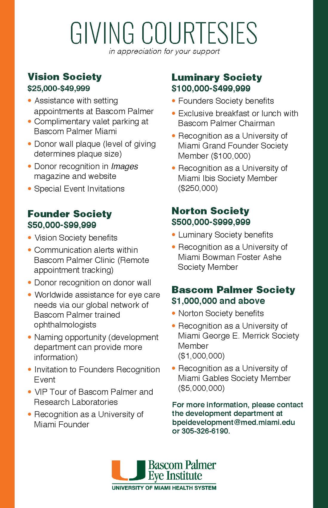 Giving Societies | Bascom Palmer Eye Institute | University of Miami ...